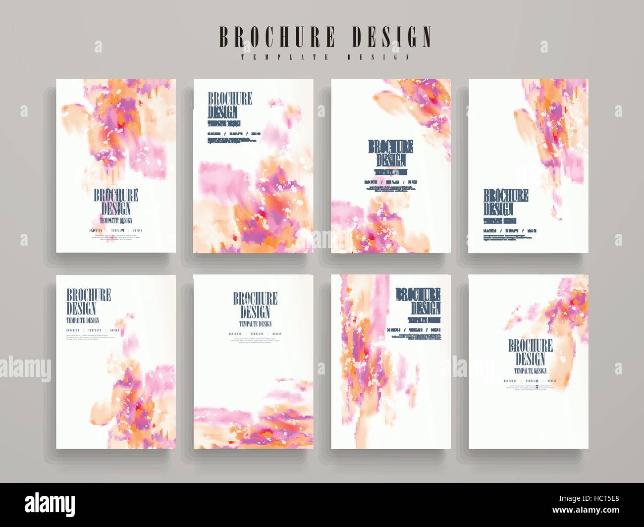 modern brochure template design set with colorful flow liquid elements ...