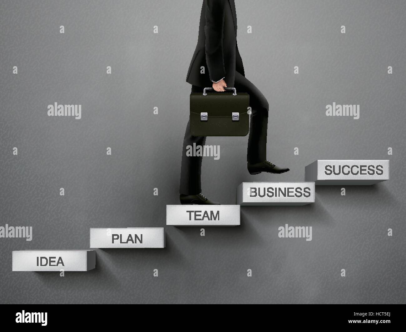 businessman going up to the success way over grey Stock Vector Image ...