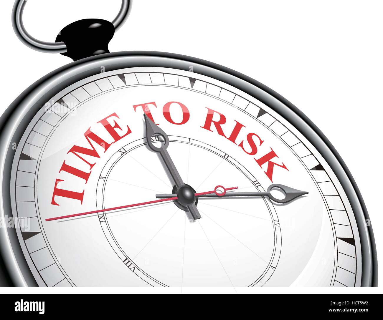time to risk concept clock isolated on white background Stock Vector ...