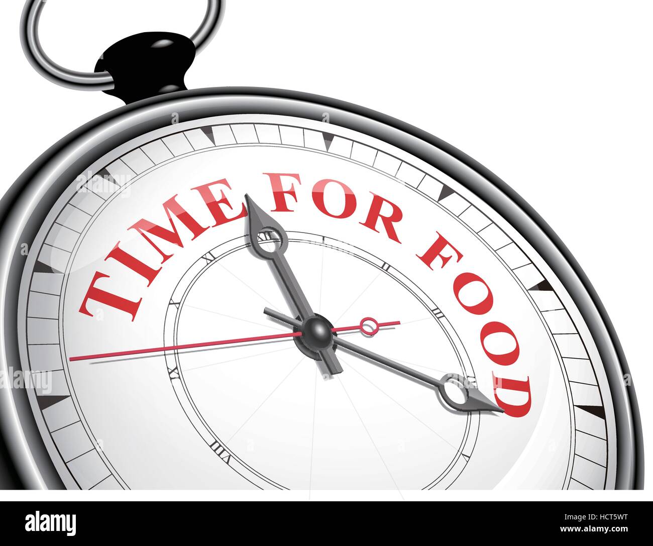 time for food concept clock isolated on white background Stock Vector ...