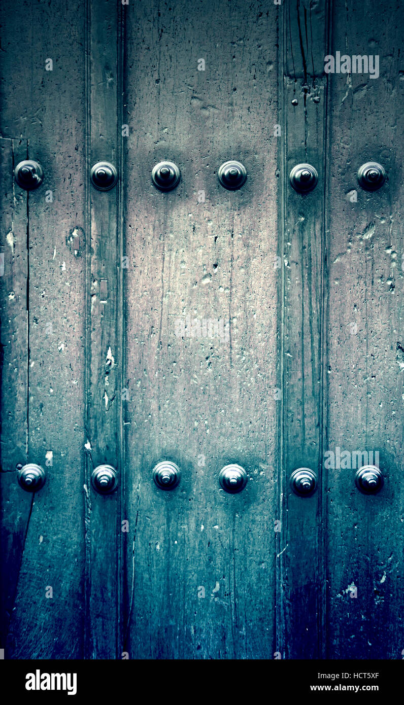 Classic wooden door, wooden door detail spoiled, protective and ...