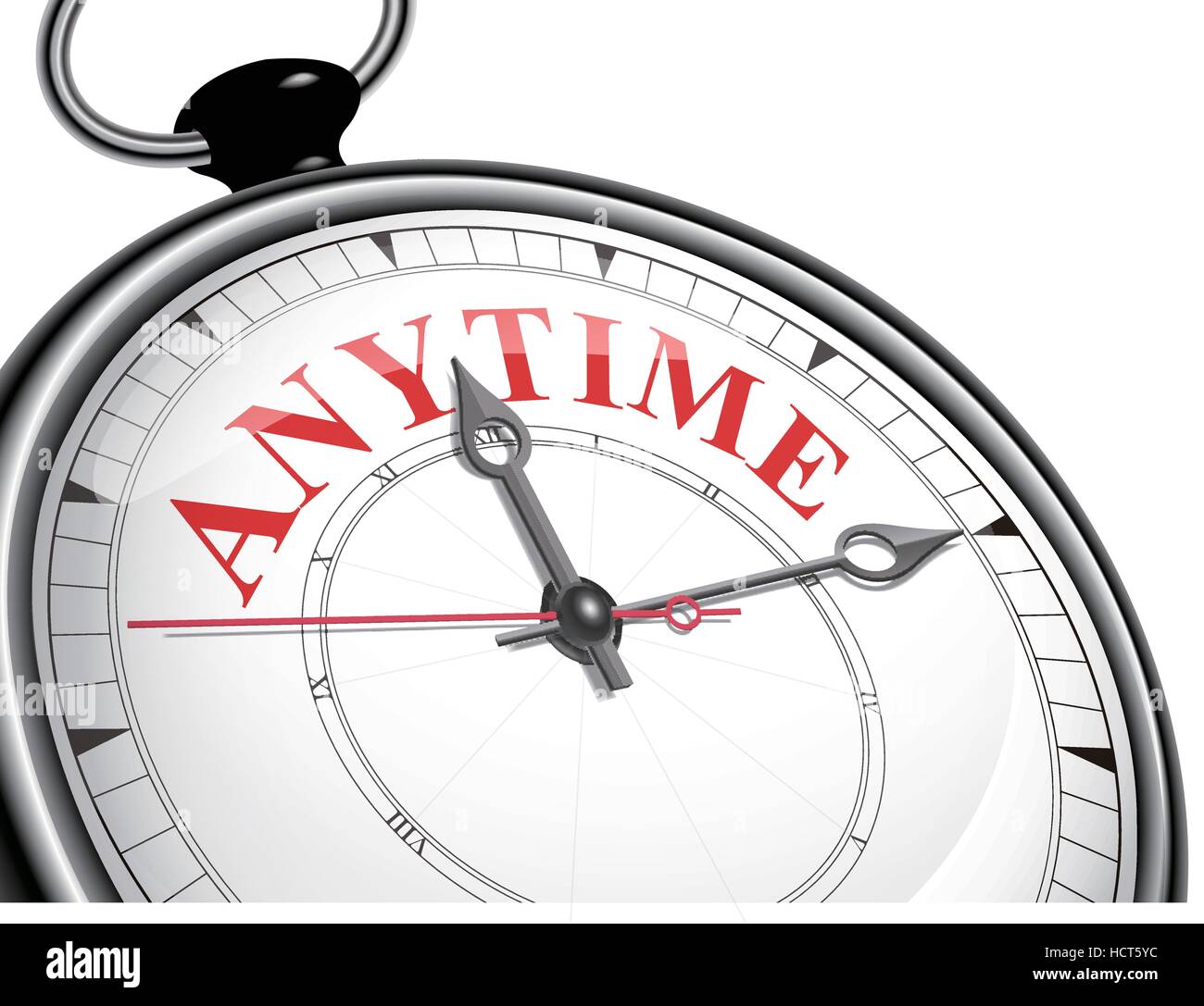 anytime concept clock isolated on white background Stock Vector Image ...