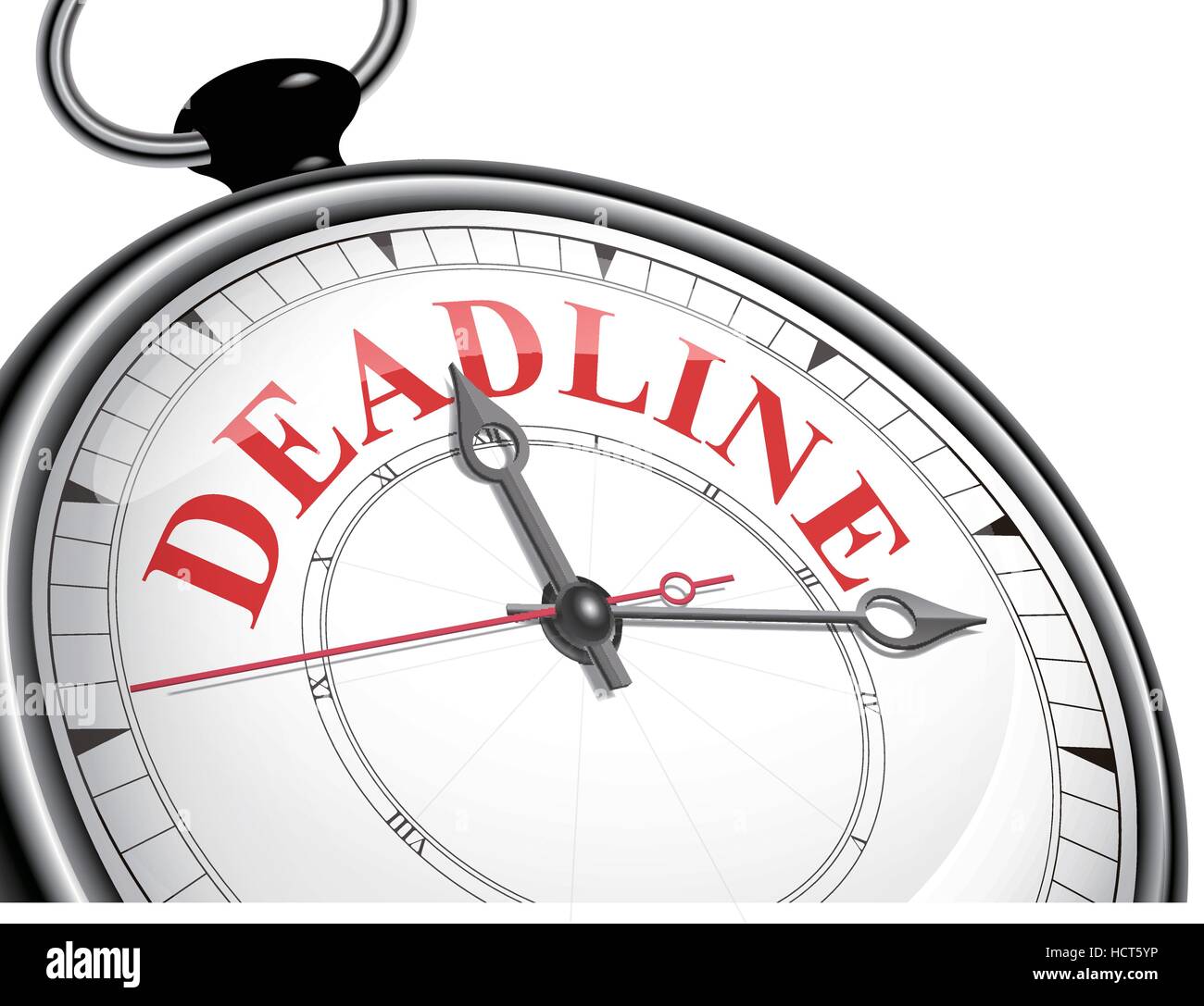 deadline concept clock isolated on white background Stock Vector Image ...