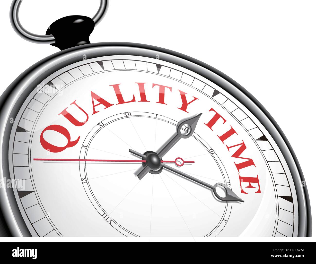 quality time concept clock isolated on white background Stock Vector ...
