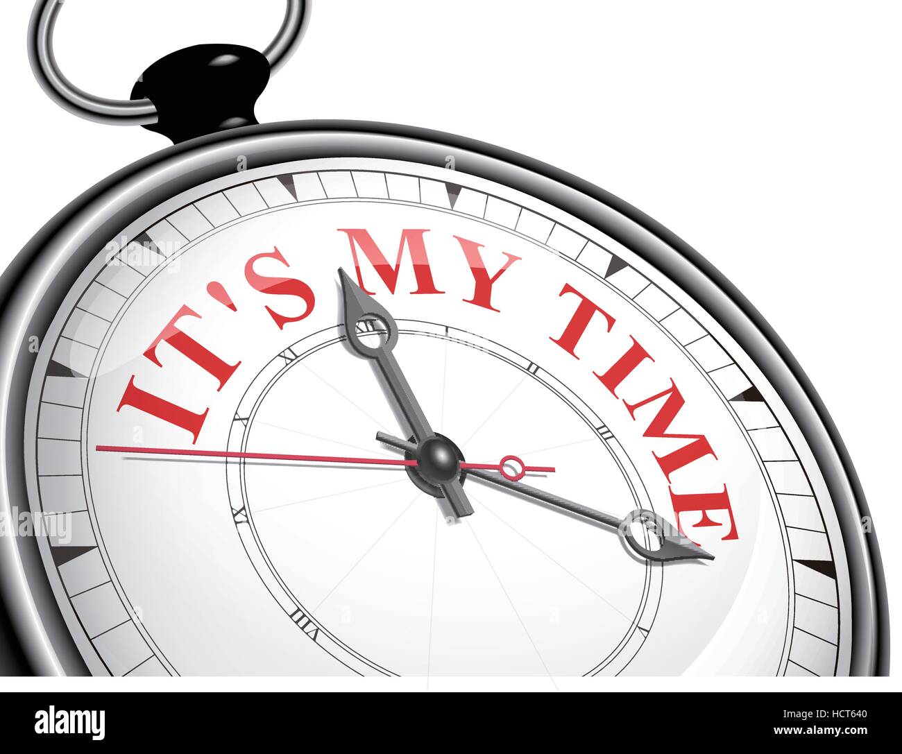 It is my time concept clock isolated on white background Stock Vector ...