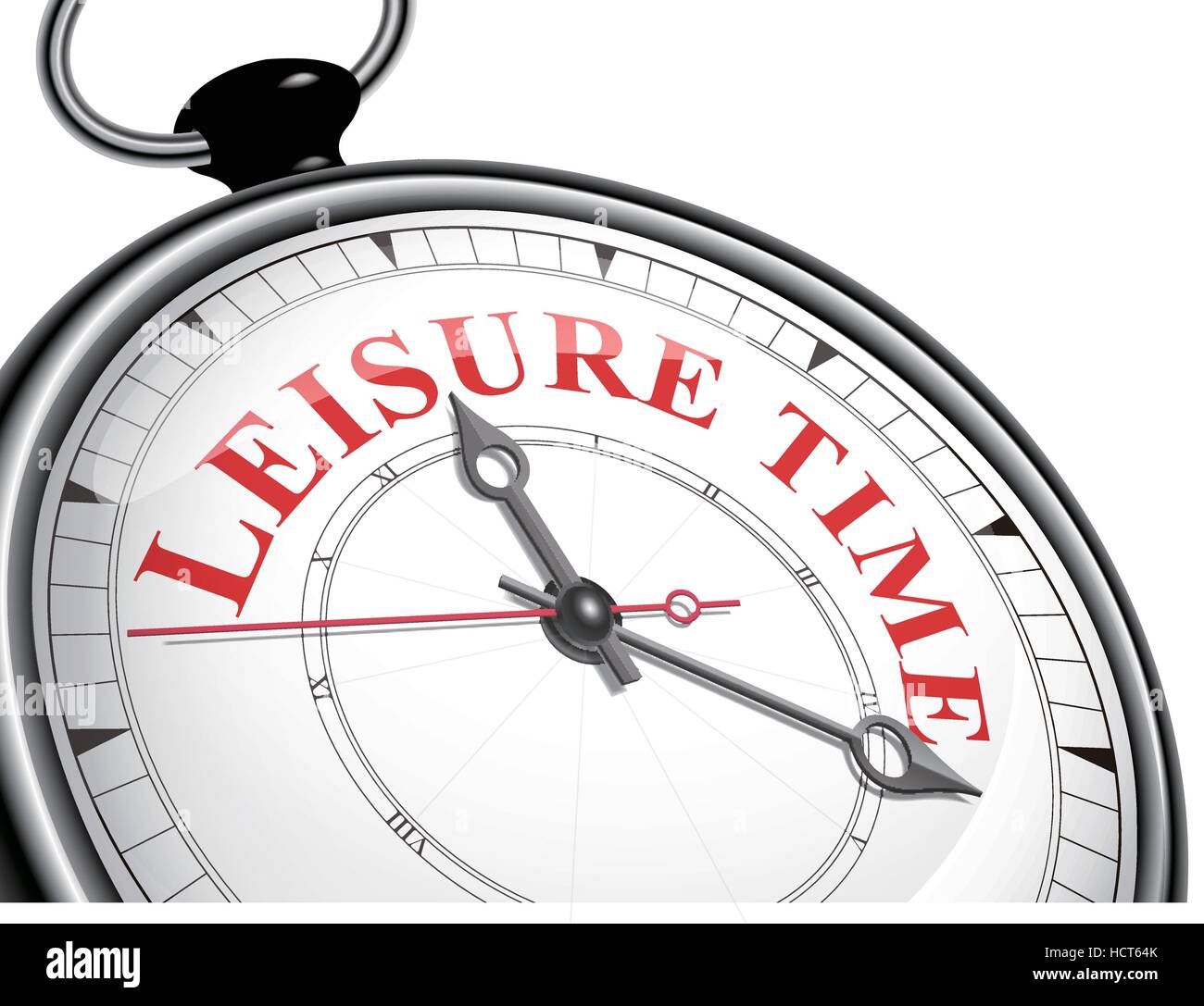 leisure time concept clock isolated on white background Stock Vector ...