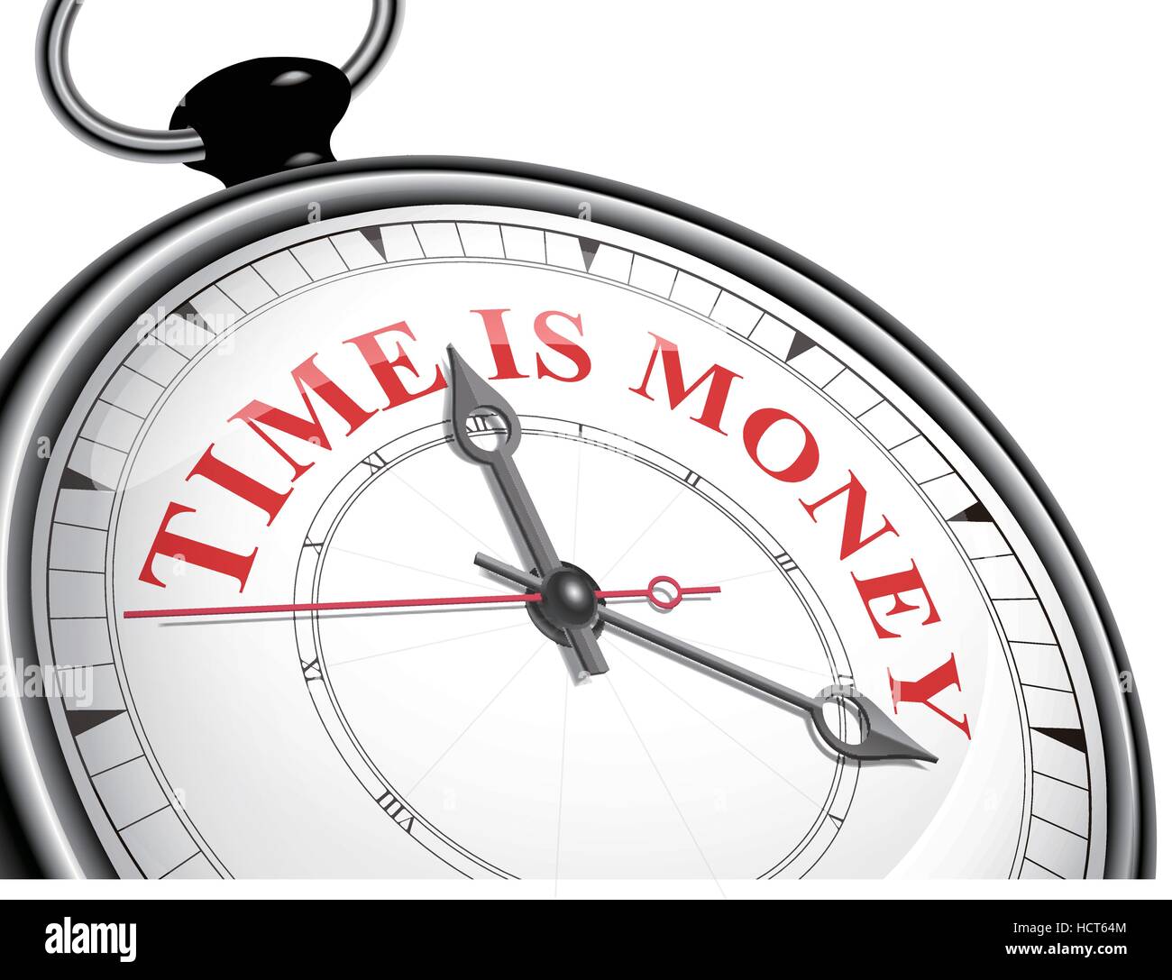 time is money concept clock isolated on white background Stock Vector ...