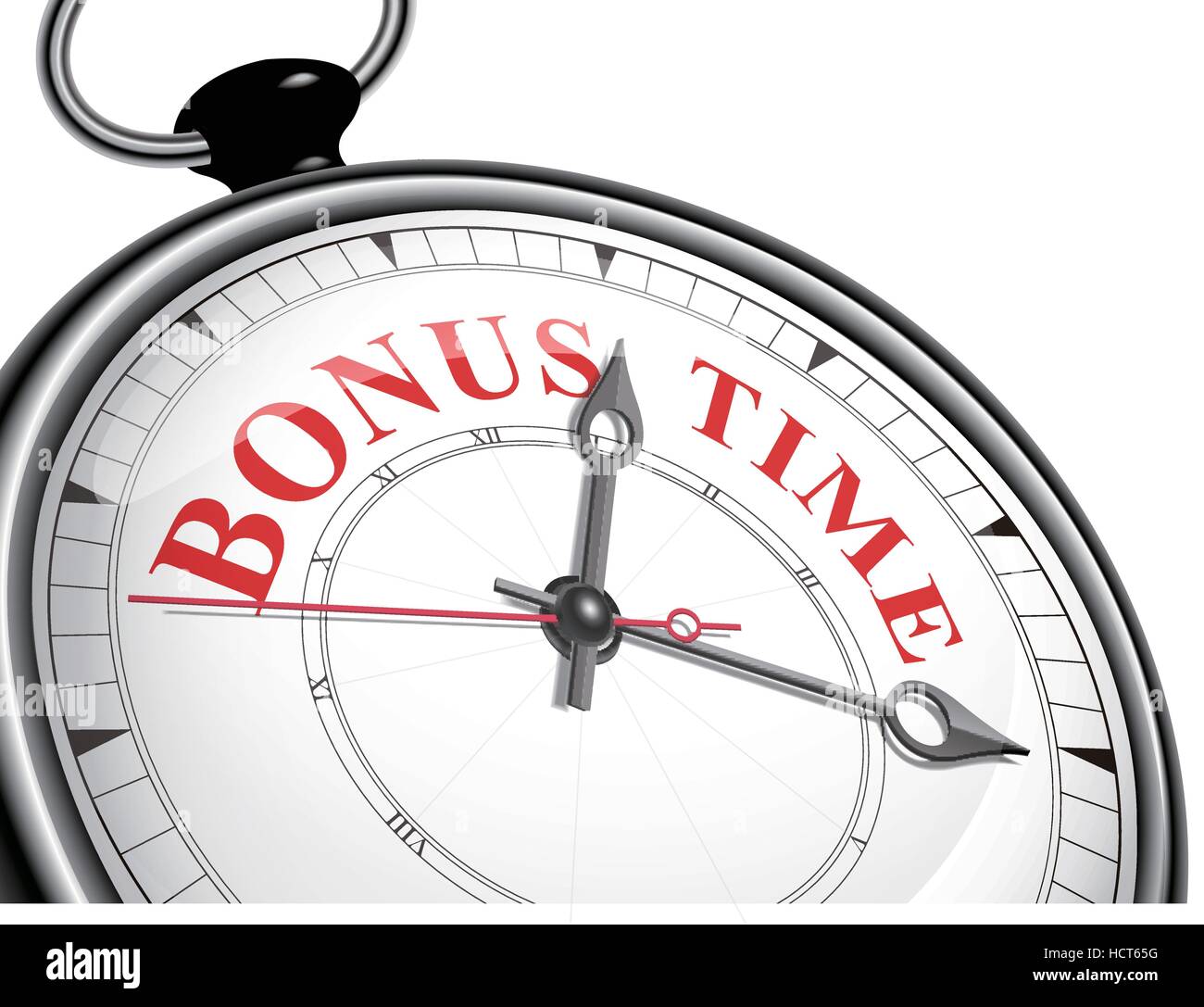 bonus time concept clock isolated on white background Stock Vector ...