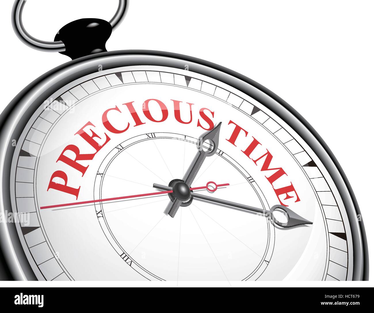 precious time concept clock isolated on white background Stock Vector Image & Art - Alamy