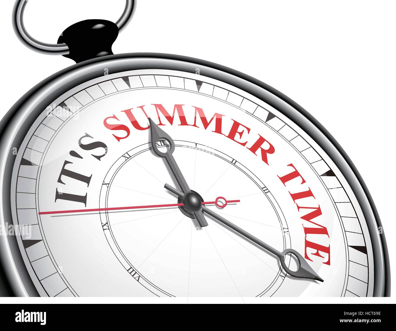 It is summer time concept clock isolated on white background Stock ...