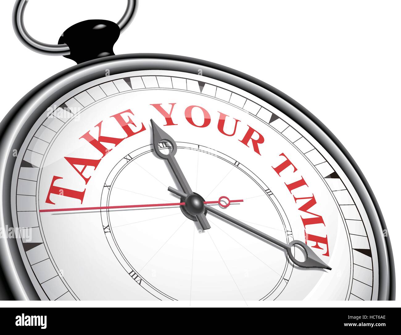 take your time concept clock isolated on white background Stock Vector ...