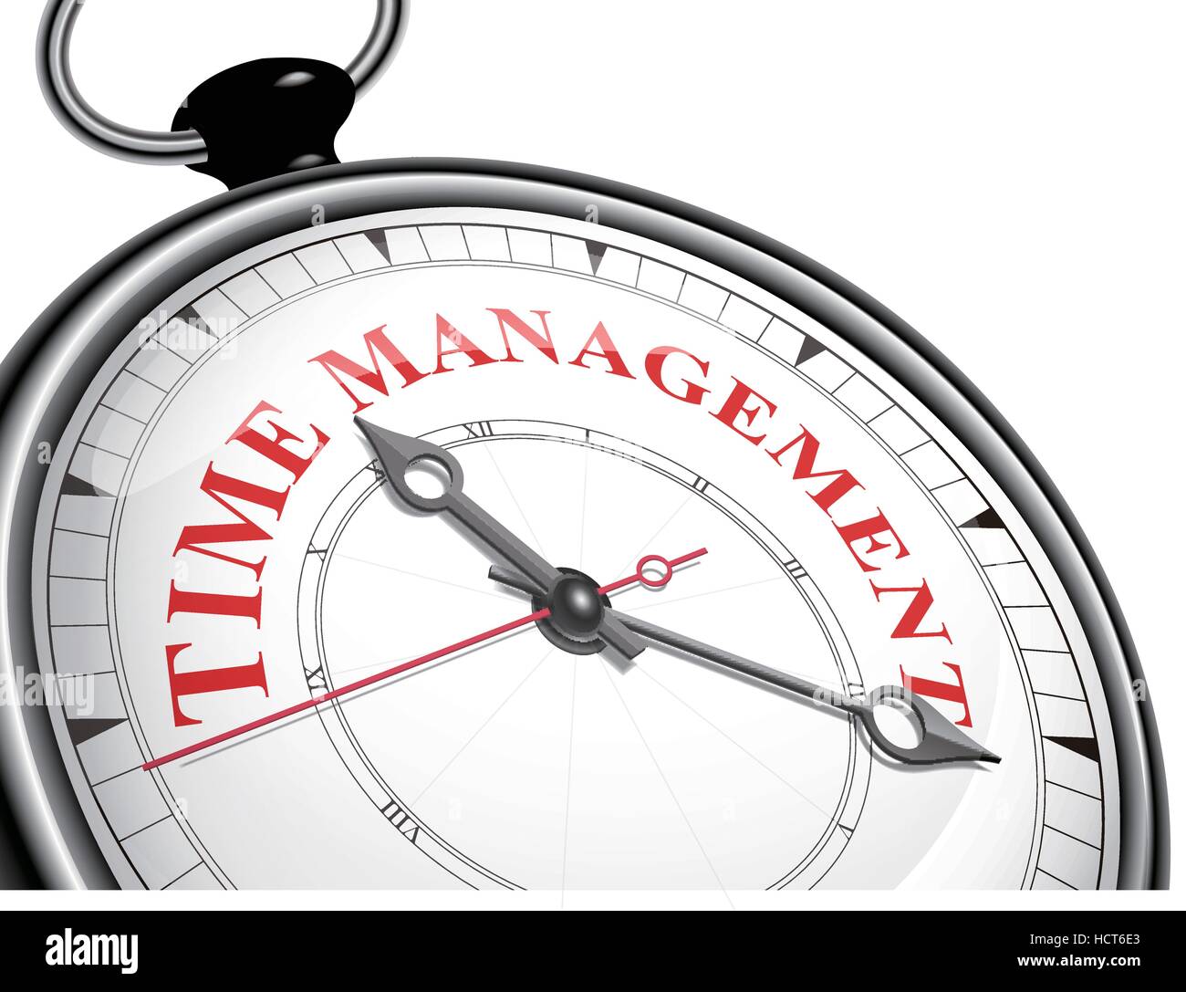 time management concept clock isolated on white background Stock Vector ...