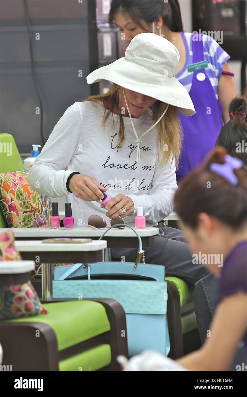 Lori Loughlin gets her nails done at nail salon Featuring: Lori ...