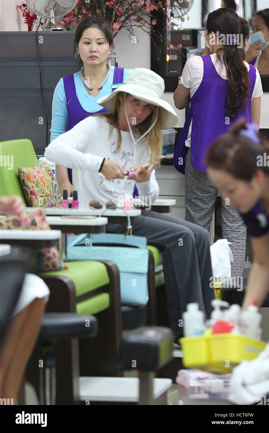 Lori Loughlin gets her nails done at nail salon Featuring: Lori ...