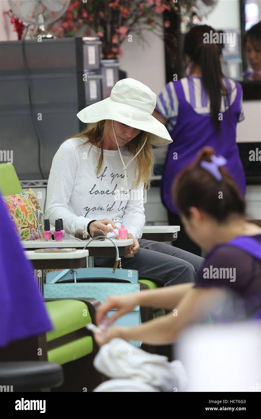 Lori Loughlin gets her nails done at nail salon Featuring: Lori ...