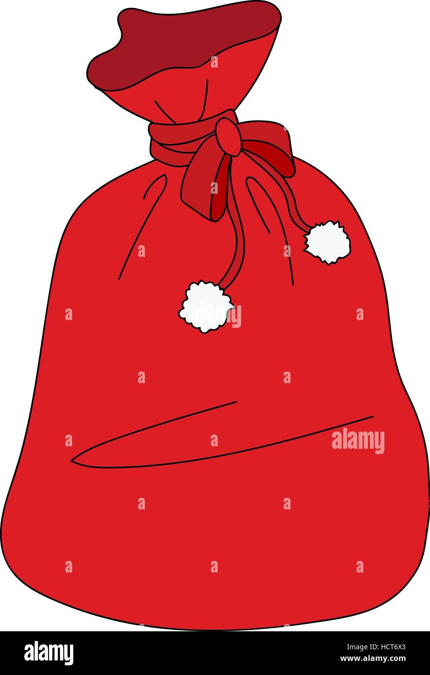 Icon color Santa s red Christmas bag on a white background Stock Vector ...