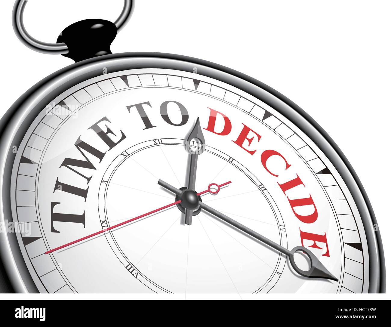 time to decide concept clock isolated on white background Stock Vector ...