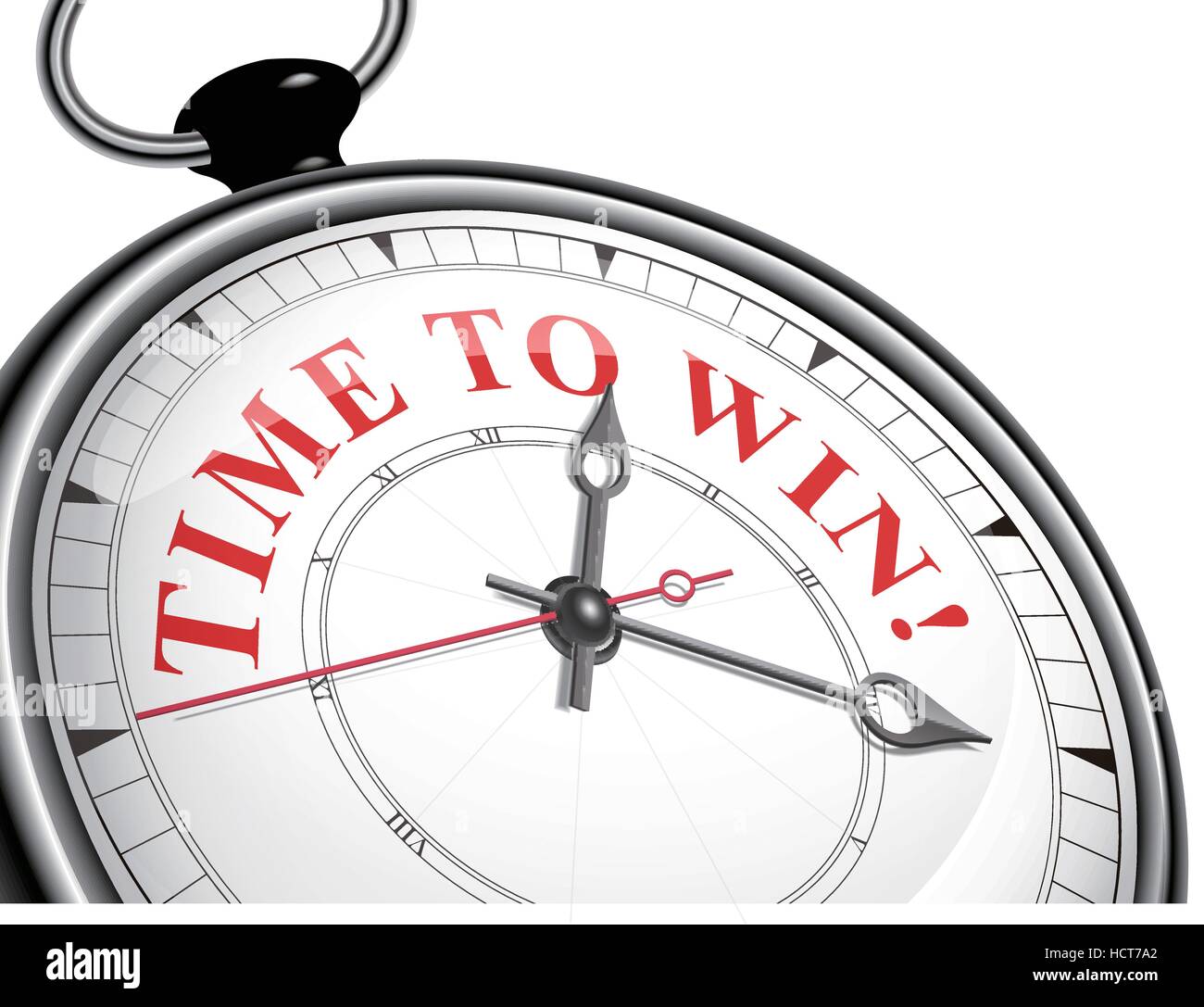 time to win concept clock isolated on white background Stock Vector ...