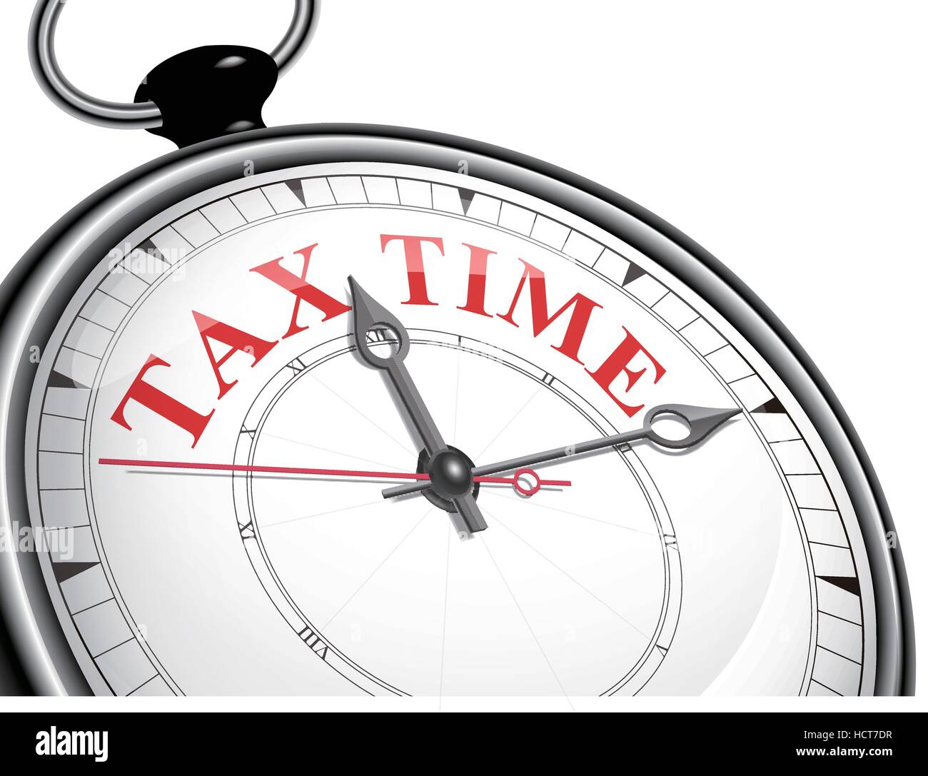 tax time concept clock isolated on white background Stock Vector Image ...