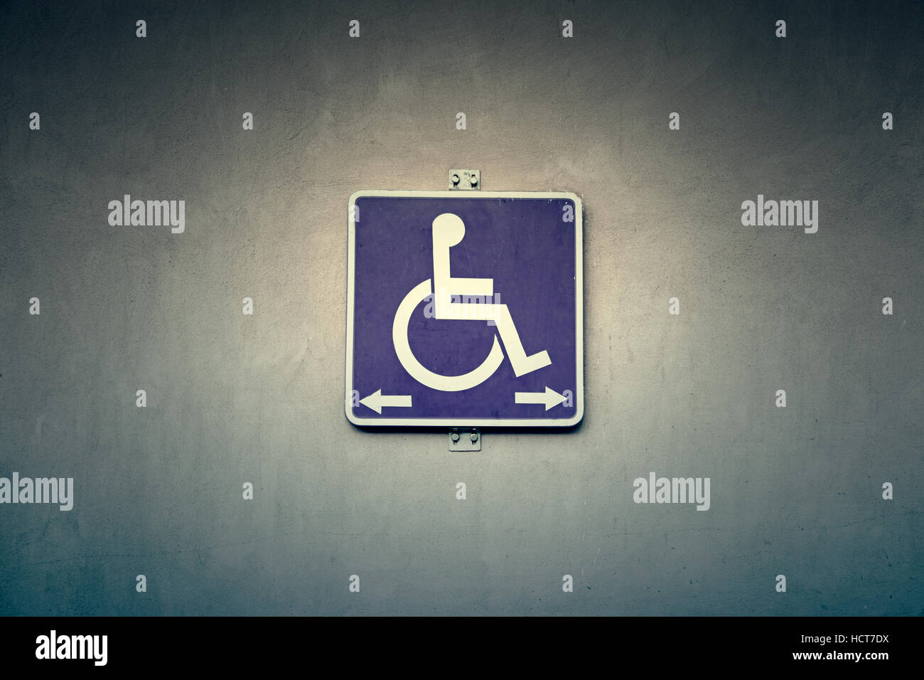 Handicapped sign, detail of an information signal, disabled Stock Photo ...
