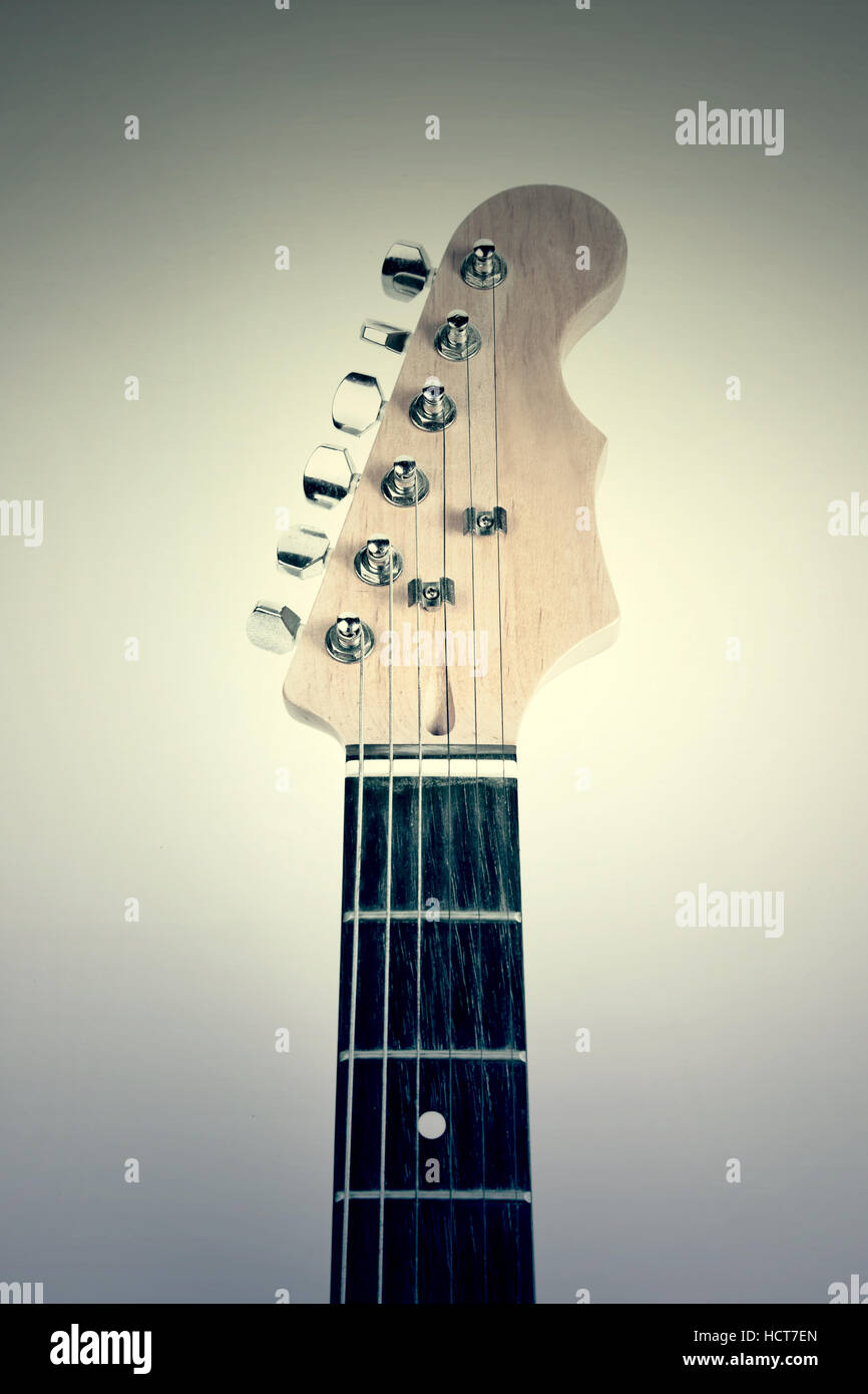 Guitar neck, detail electric stringed instrument, music Stock Photo - Alamy