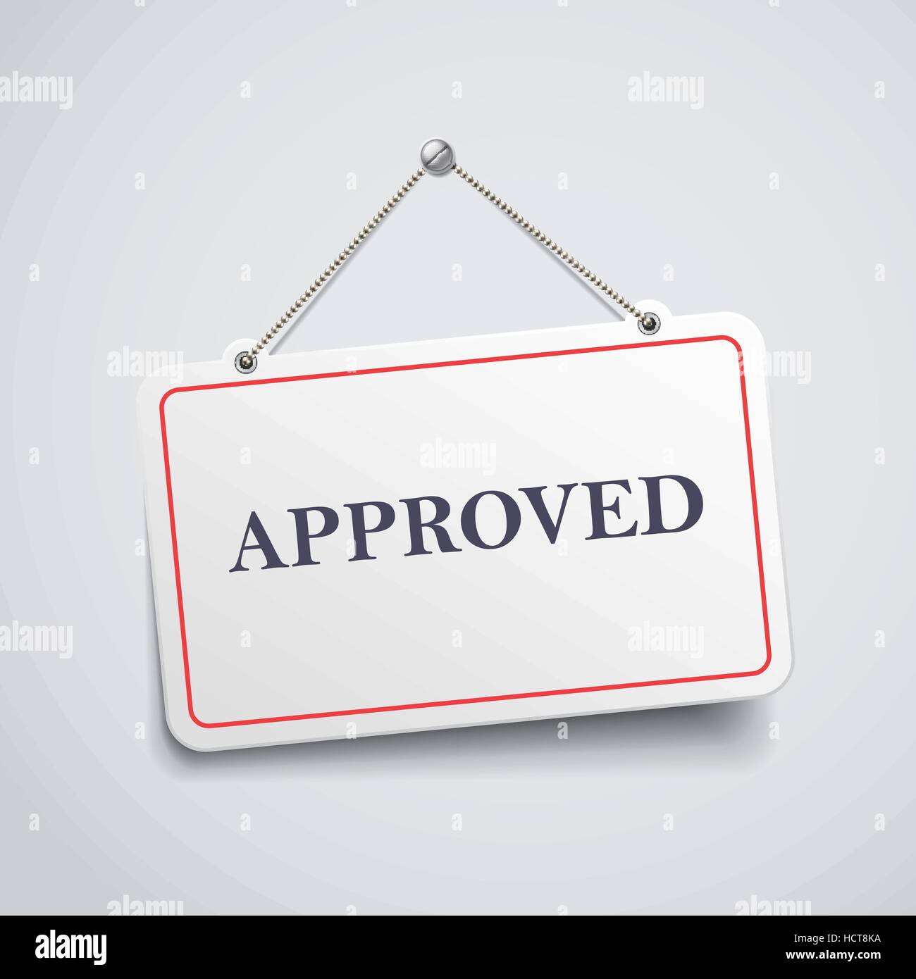 approved hanging sign isolated on white wall Stock Vector Image & Art ...