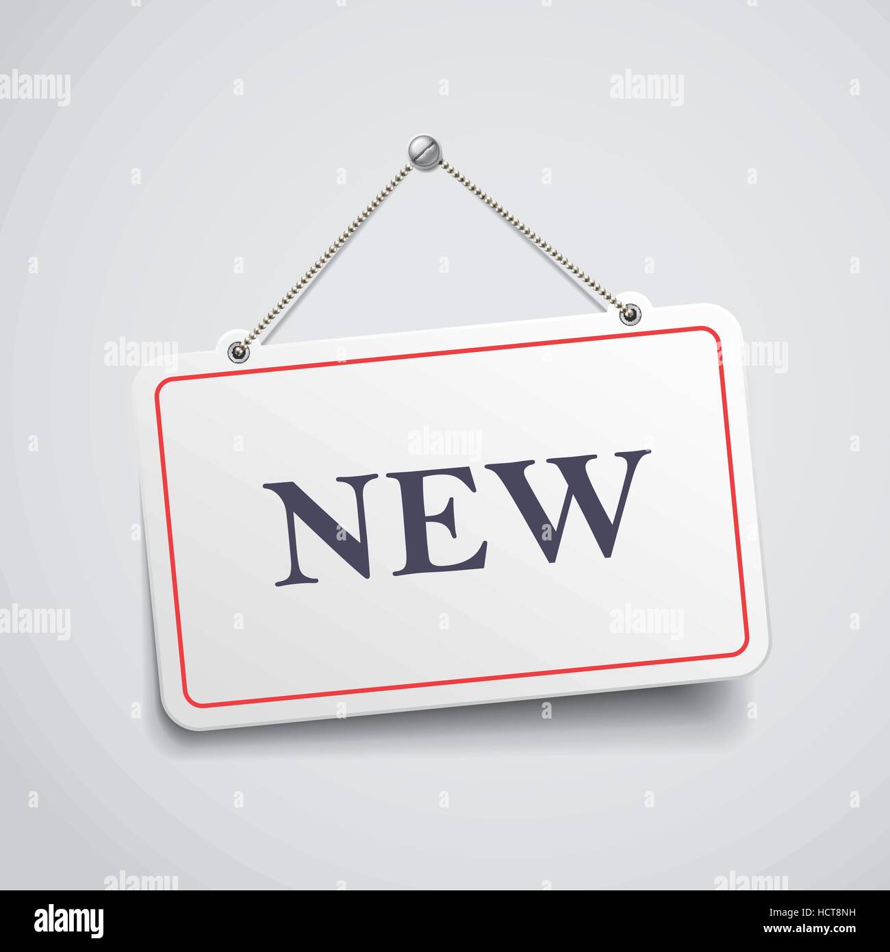 new hanging sign isolated on white wall Stock Vector Image & Art - Alamy