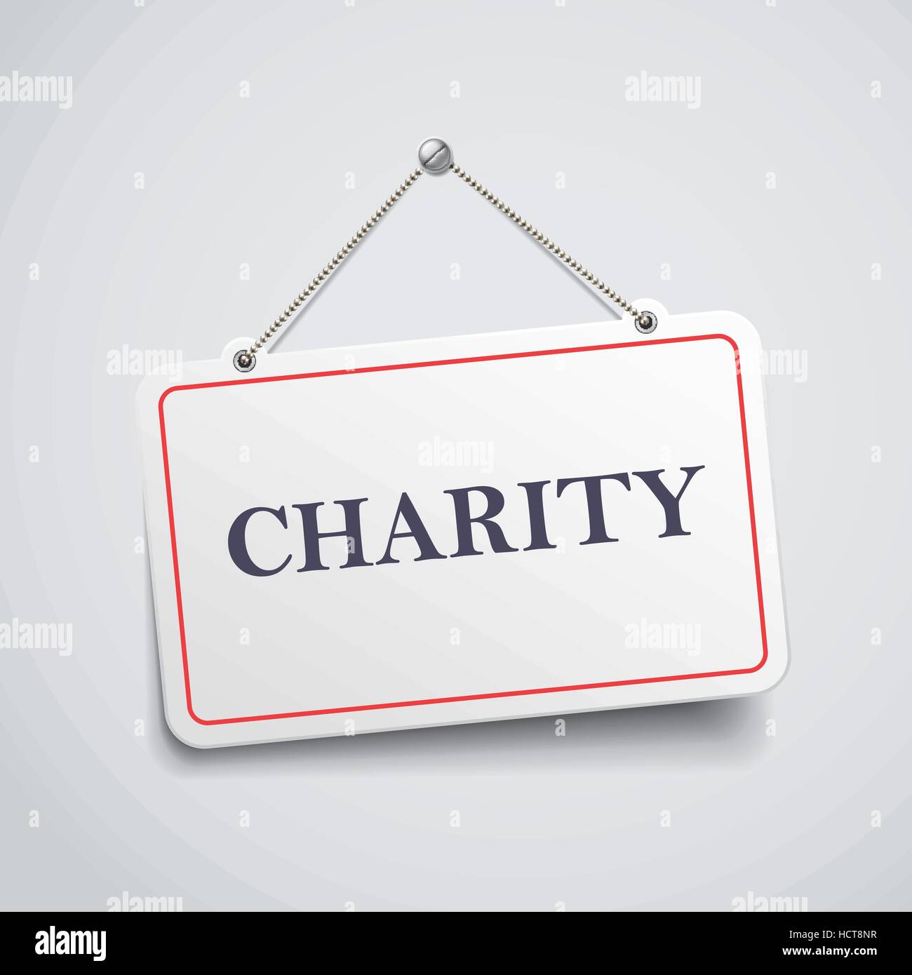 charity hanging sign isolated on white wall Stock Vector Image & Art ...
