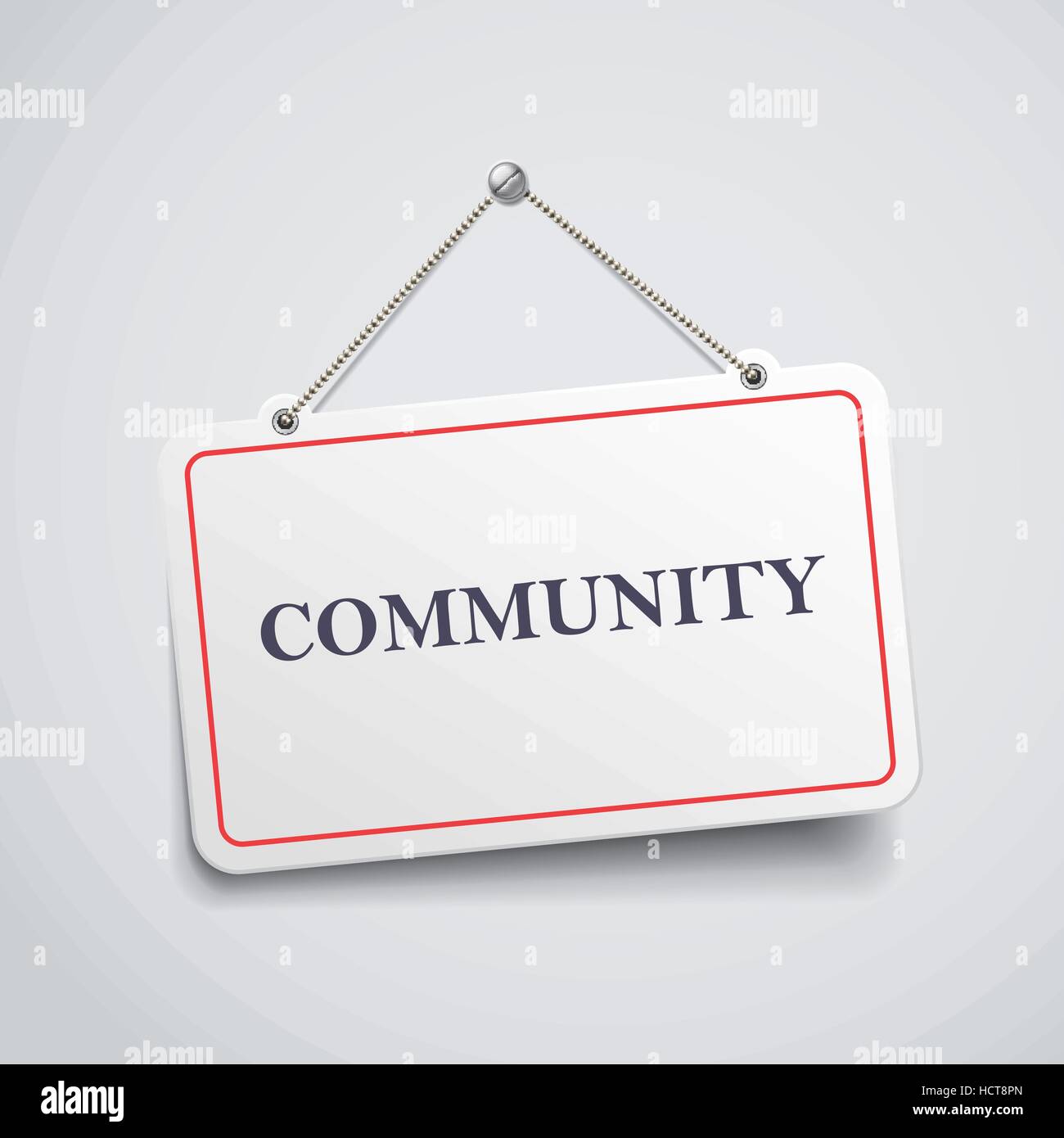 community hanging sign isolated on white wall Stock Vector Image & Art ...