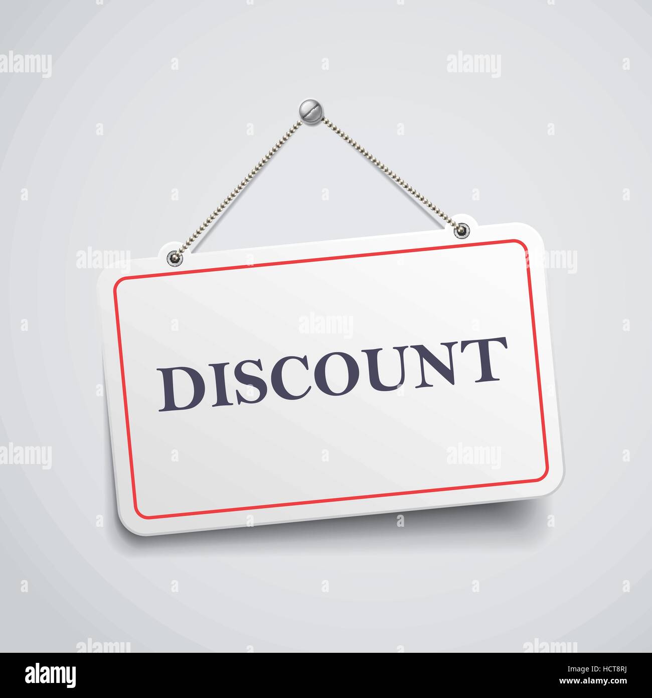 discount hanging sign isolated on white wall Stock Vector Image & Art ...
