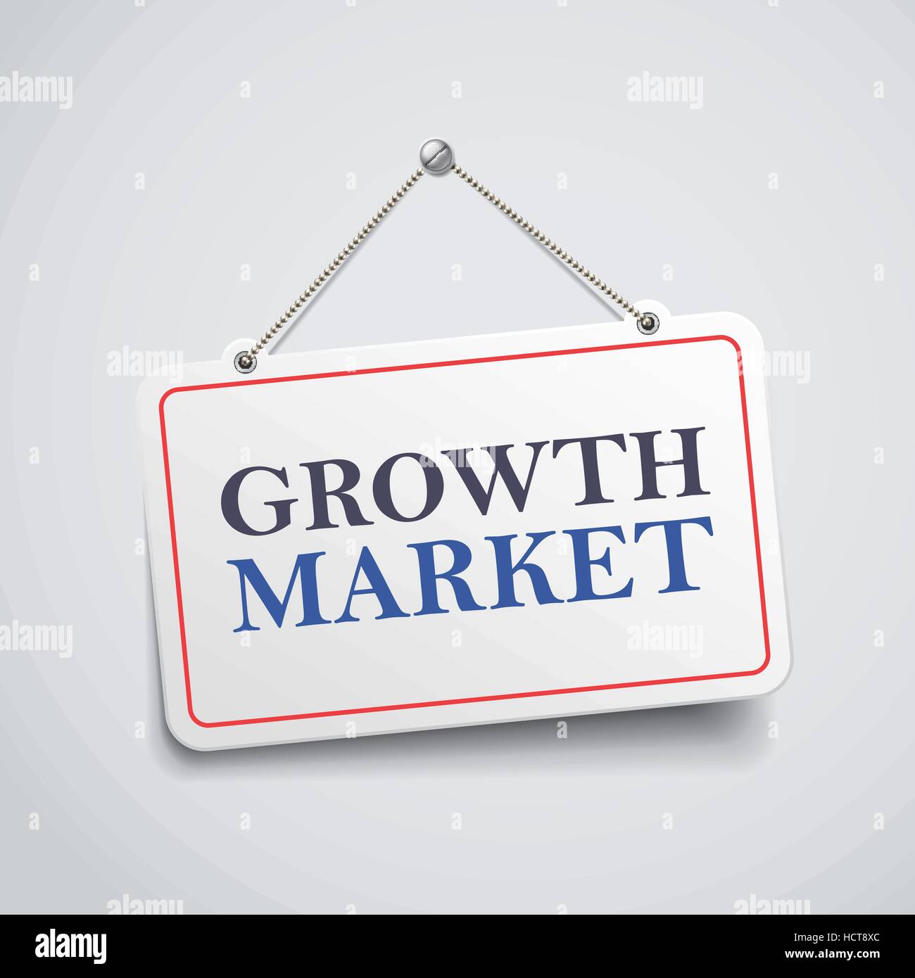 growth market hanging sign isolated on white wall Stock Vector Image ...