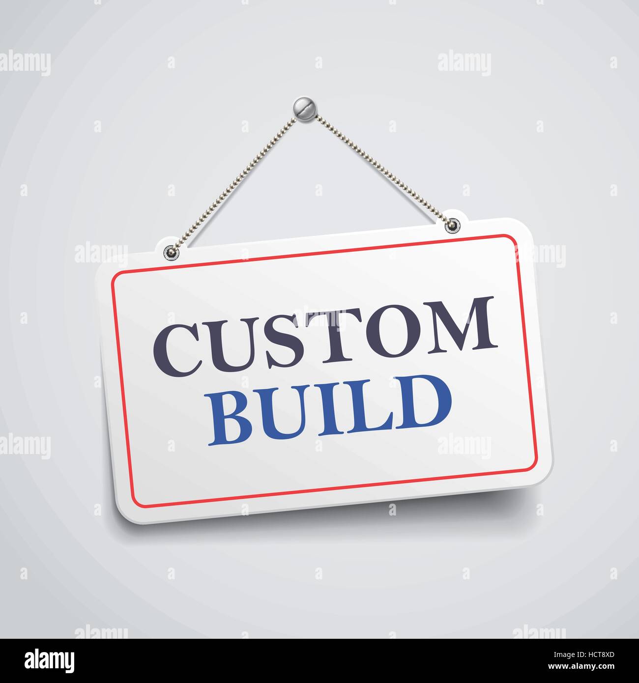 custom build hanging sign isolated on white wall Stock Vector Image ...