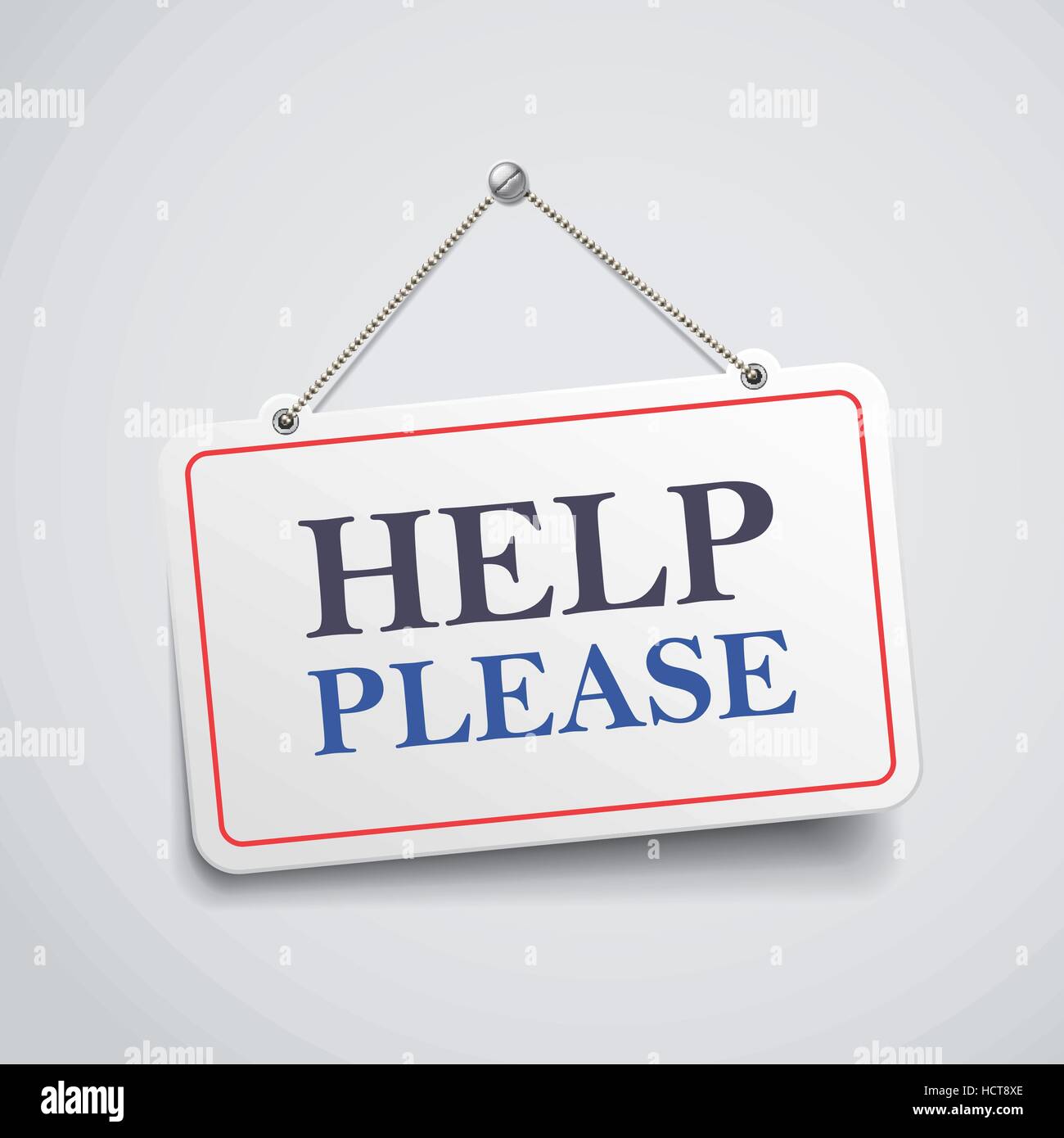 help please hanging sign isolated on white wall Stock Vector Image ...