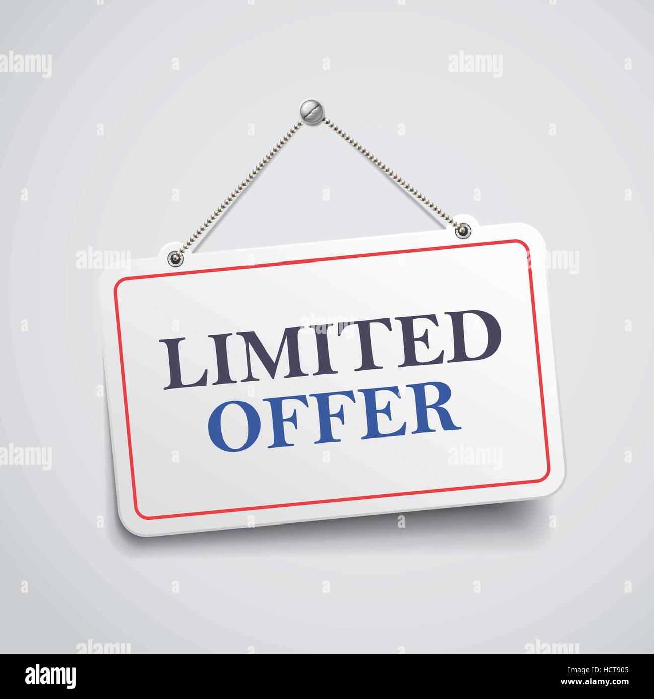 limited offer hanging sign isolated on white wall Stock Vector Image ...