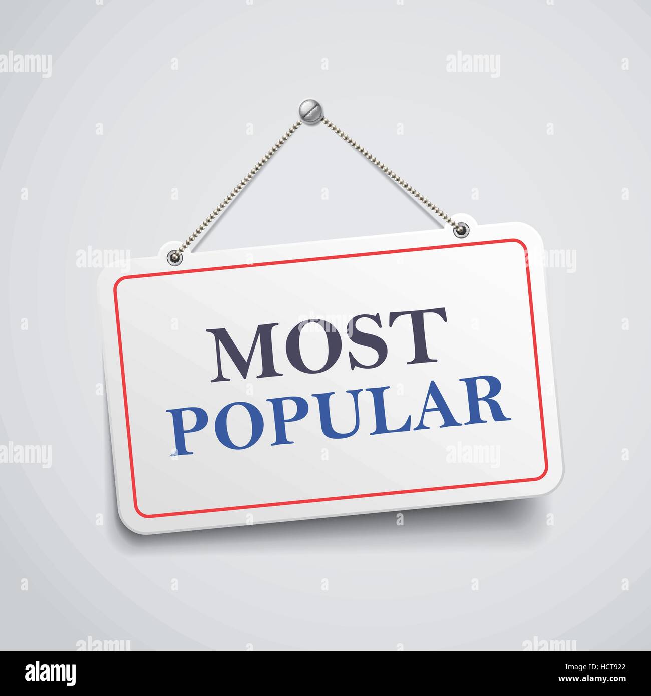 most popular hanging sign isolated on white wall Stock Vector Image ...