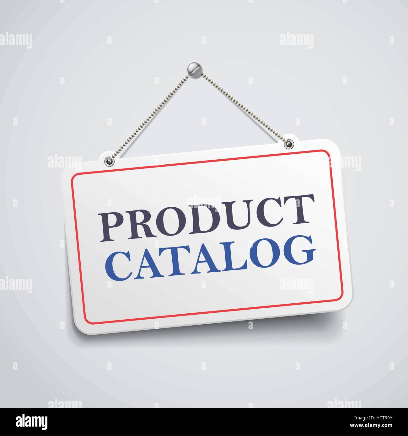 product catalog hanging sign isolated on white wall Stock Vector Image ...