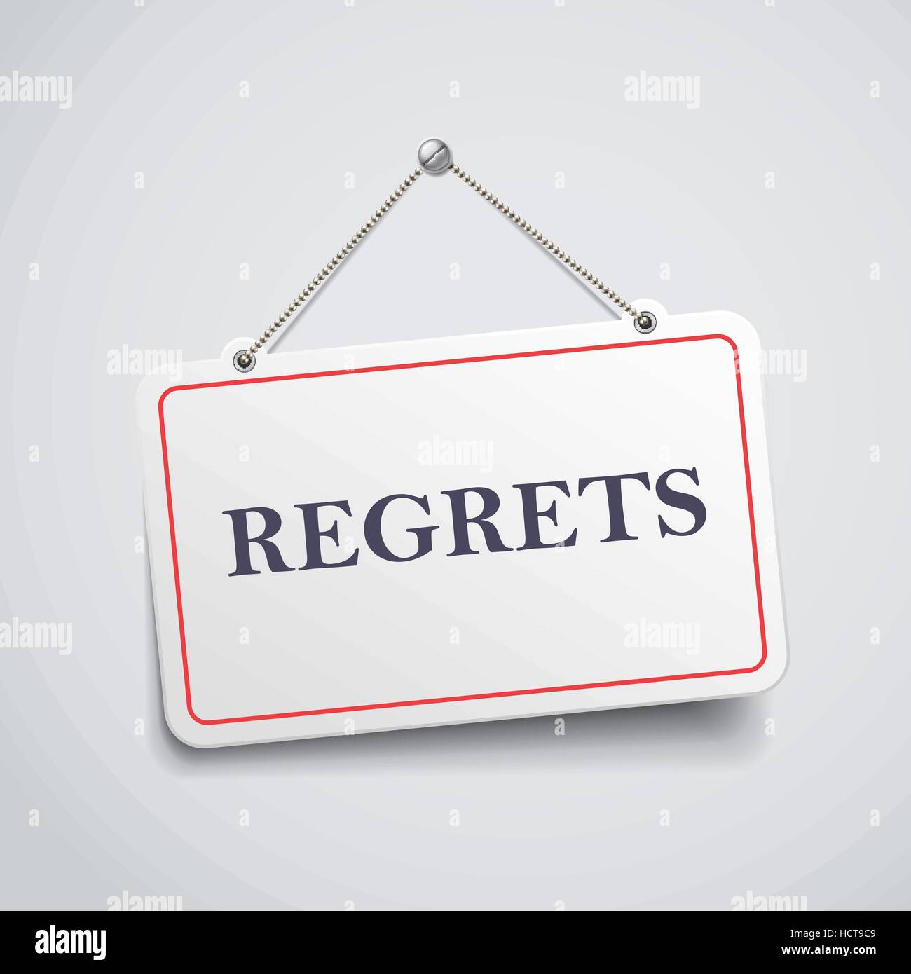 regrets hanging sign isolated on white wall Stock Vector Image & Art ...