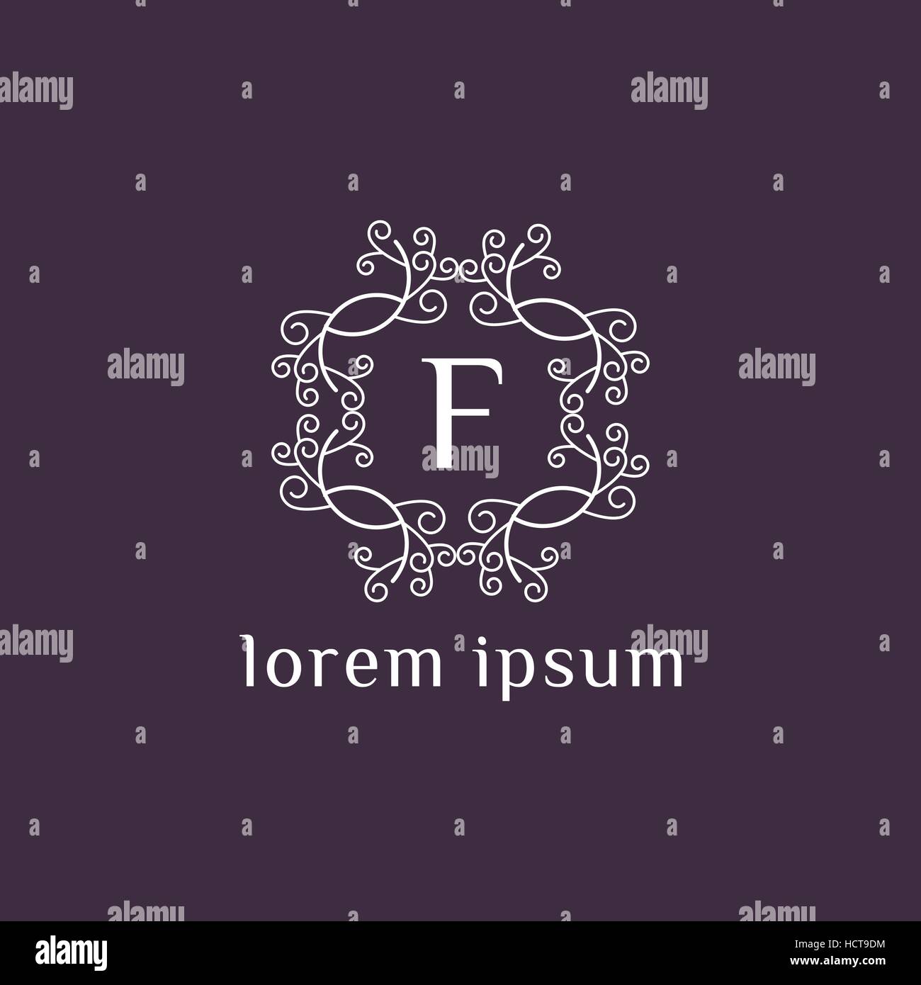 F letter vector logo design. Initial letter brand identity (sign ...