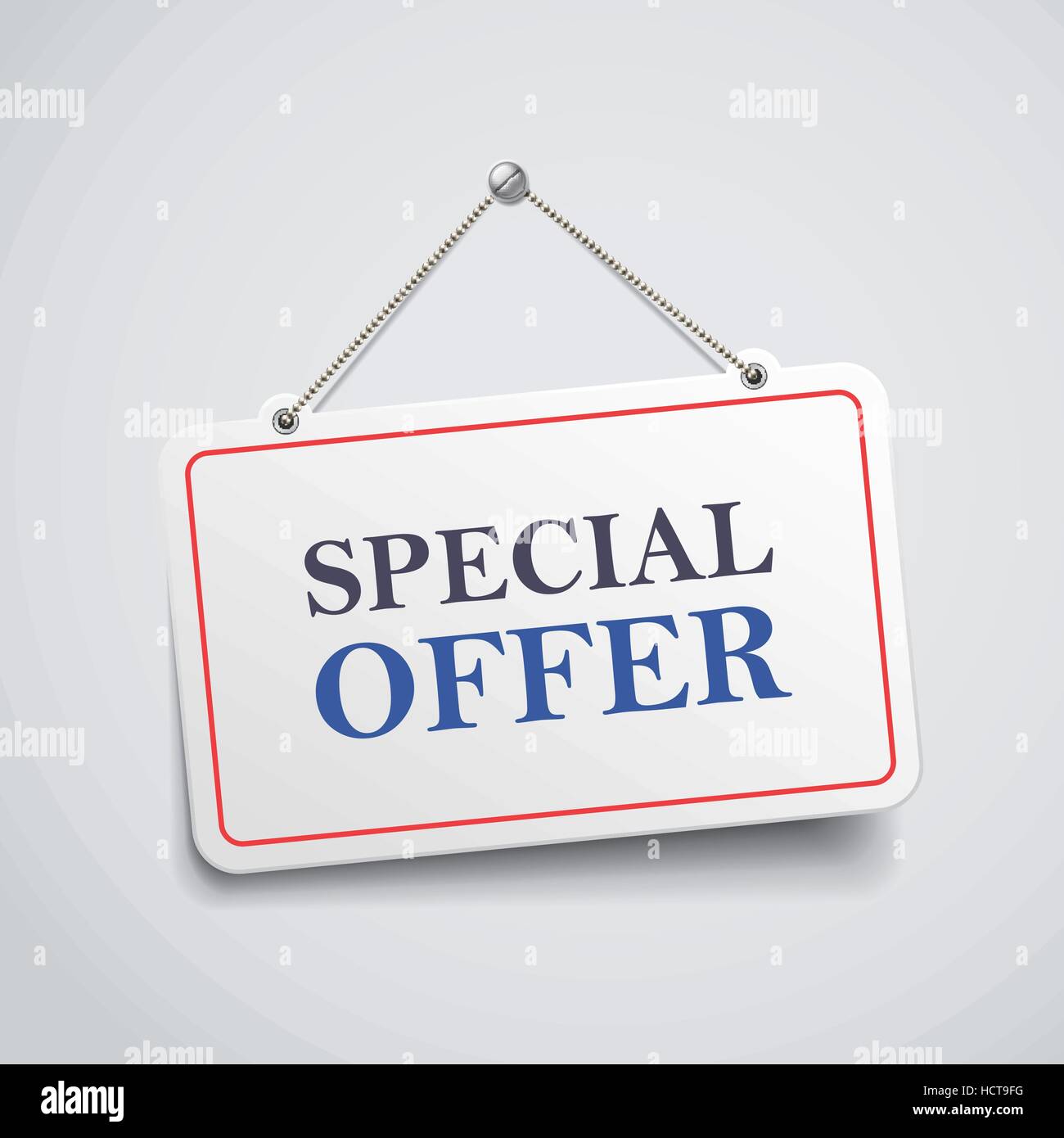 special offer hanging sign isolated on white wall Stock Vector Image ...