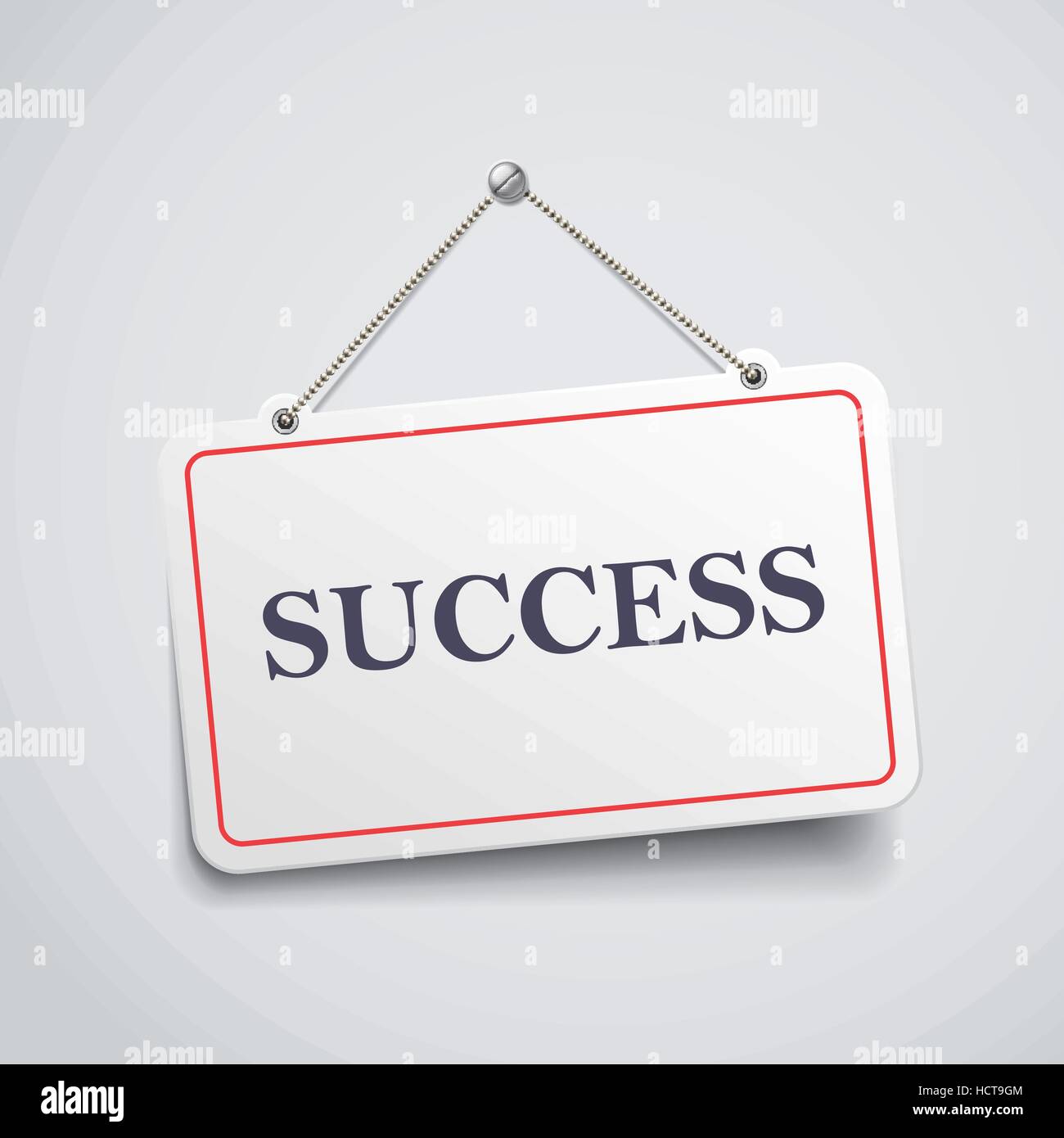 success hanging sign isolated on white wall Stock Vector Image & Art ...