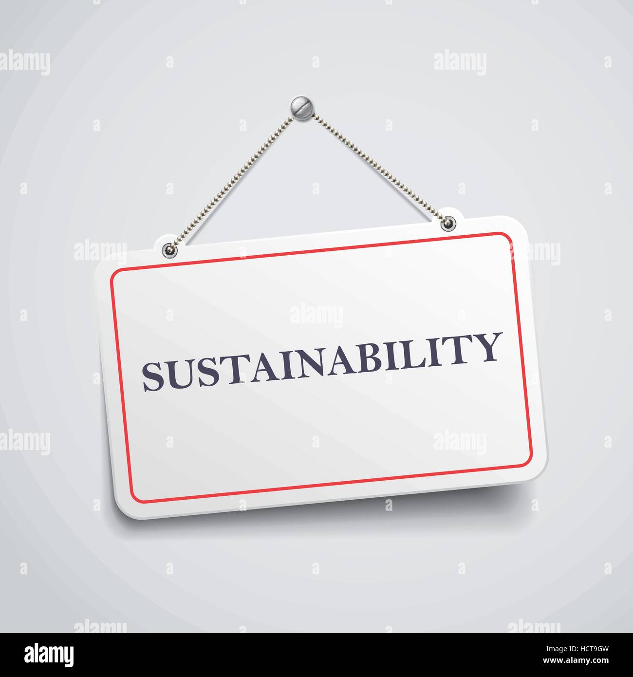 sustainability hanging sign isolated on white wall Stock Vector Image ...