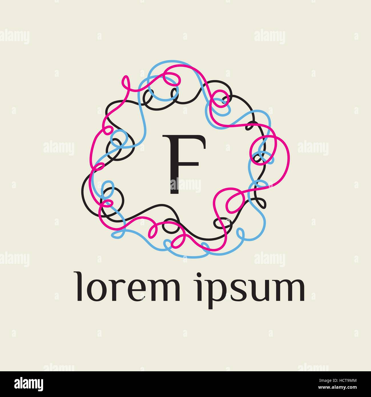 F business vector logo design. Initial letter brand identity (sign ...