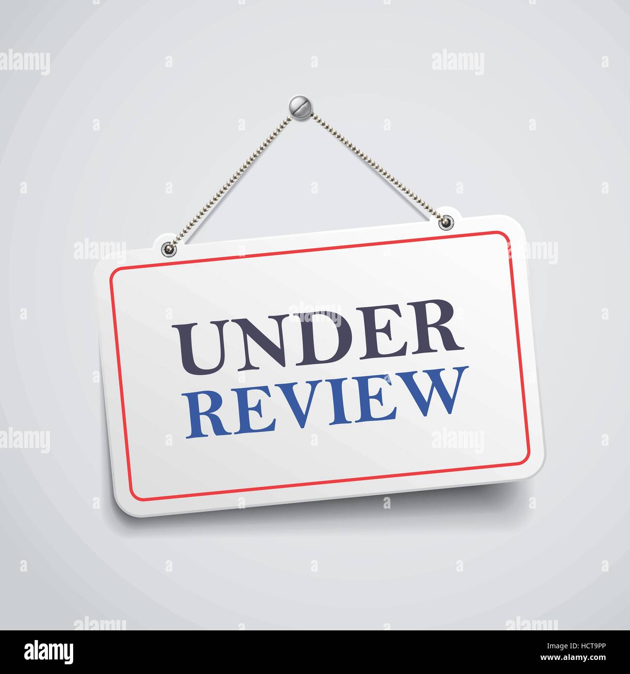 under review hanging sign isolated on white wall Stock Vector Image ...