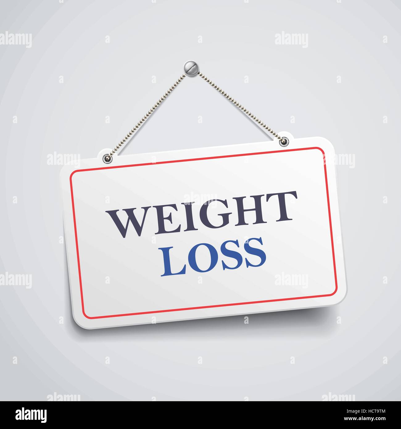 weight loss hanging sign isolated on white wall Stock Vector Image ...