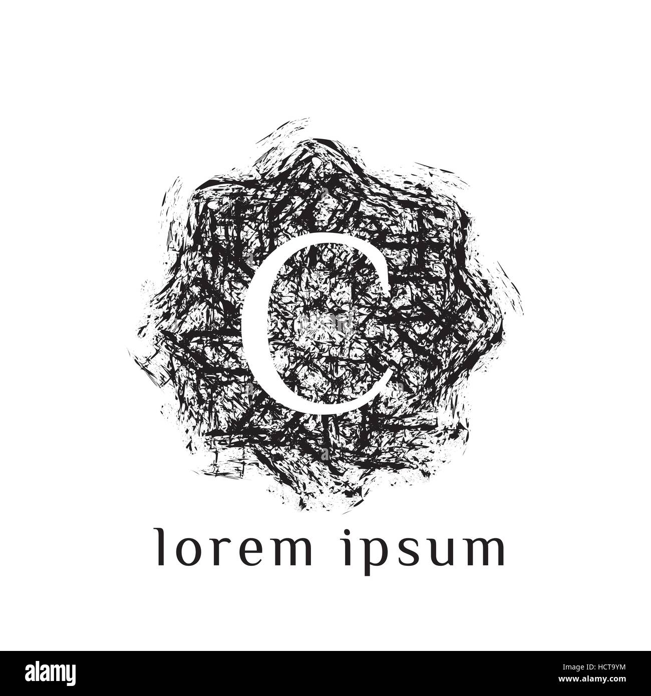 Hand drawn vector letter C logo. Nest logo Stock Vector Image & Art - Alamy