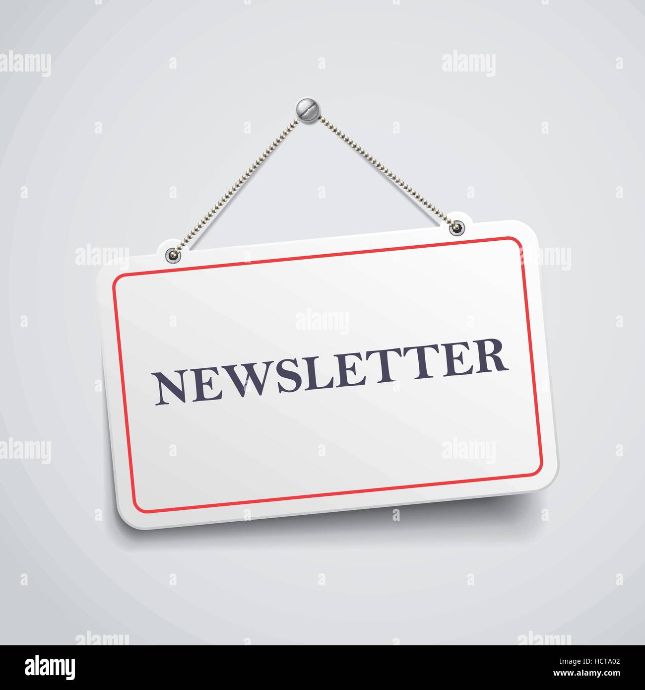 newsletter hanging sign isolated on white wall Stock Vector Image & Art ...
