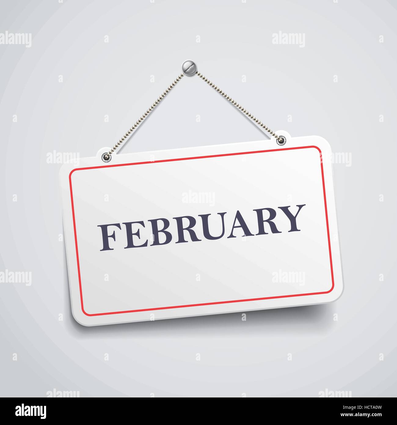 February hanging sign isolated on white wall Stock Vector Image & Art ...