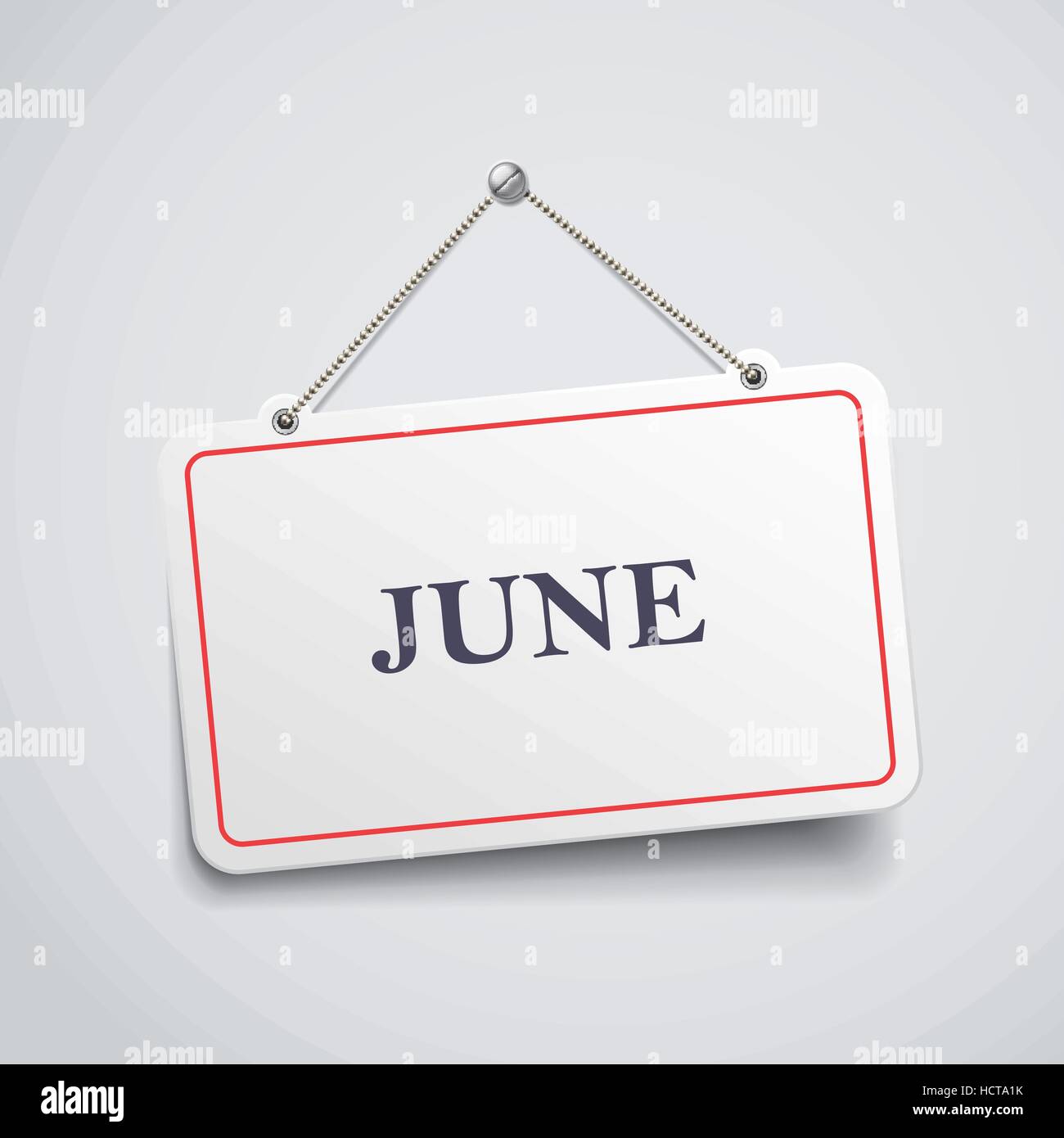 June hanging sign isolated on white wall Stock Vector Image & Art - Alamy