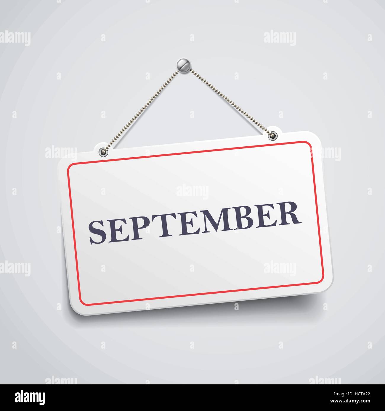 September hanging sign isolated on white wall Stock Vector Image & Art ...