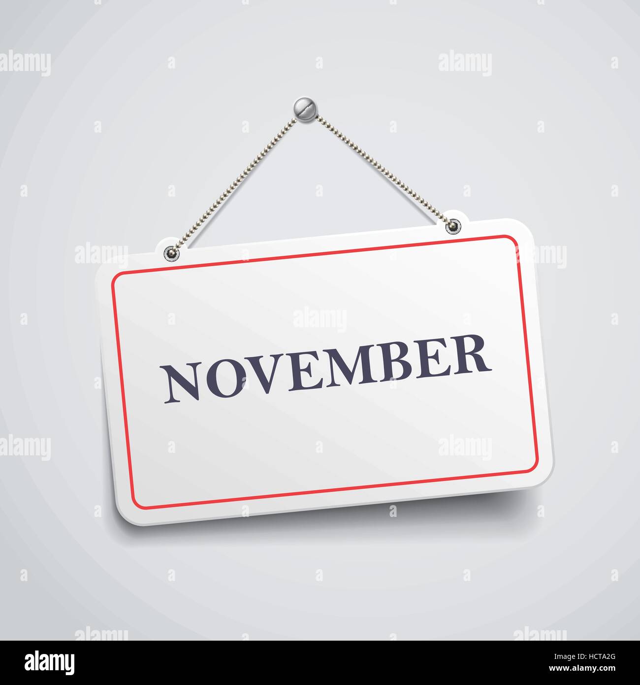 November hanging sign isolated on white wall Stock Vector Image & Art ...